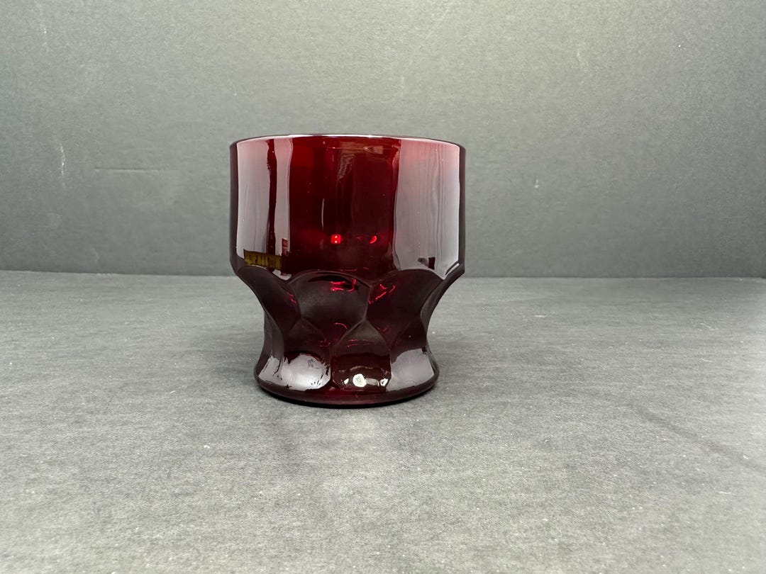 Vintage Royal Ruby Red Juice Glass 3” Tall Georgian Anchor Hocking ...