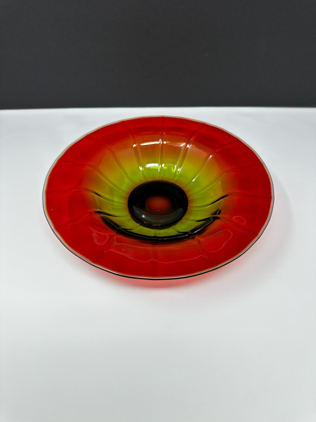 Rare 1925 Cambridge Glass Rubina No. 40 10 Bowl 14 Panel Optic Flat Rim ...