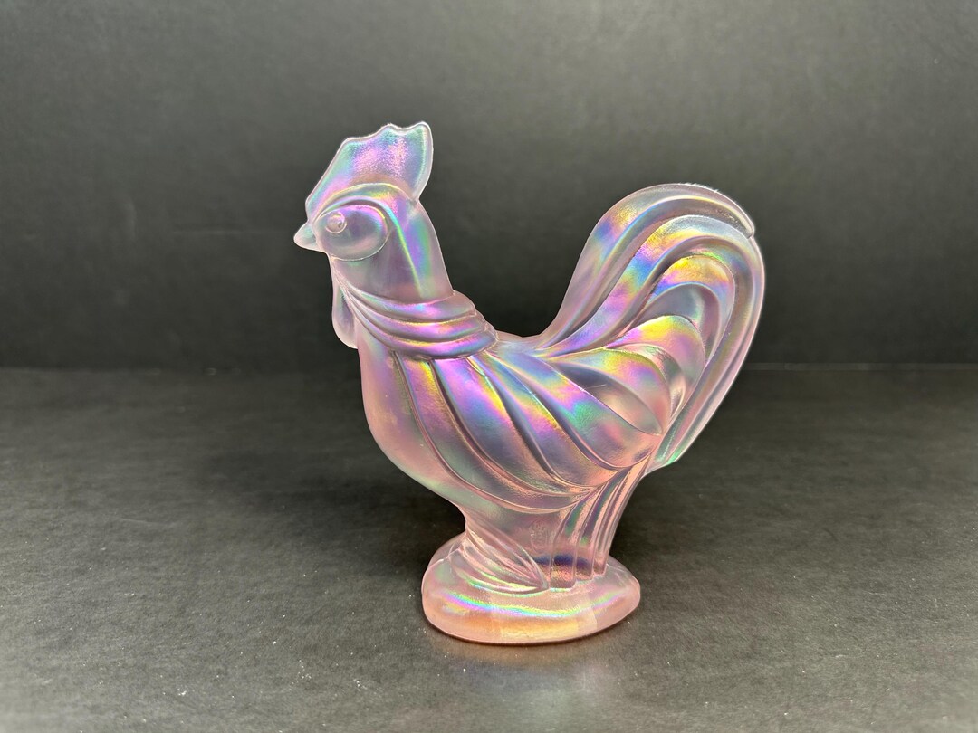 Rare Fenton Champagne Satin Iridized Rooster 5292-PQ | 1997-1999 ...