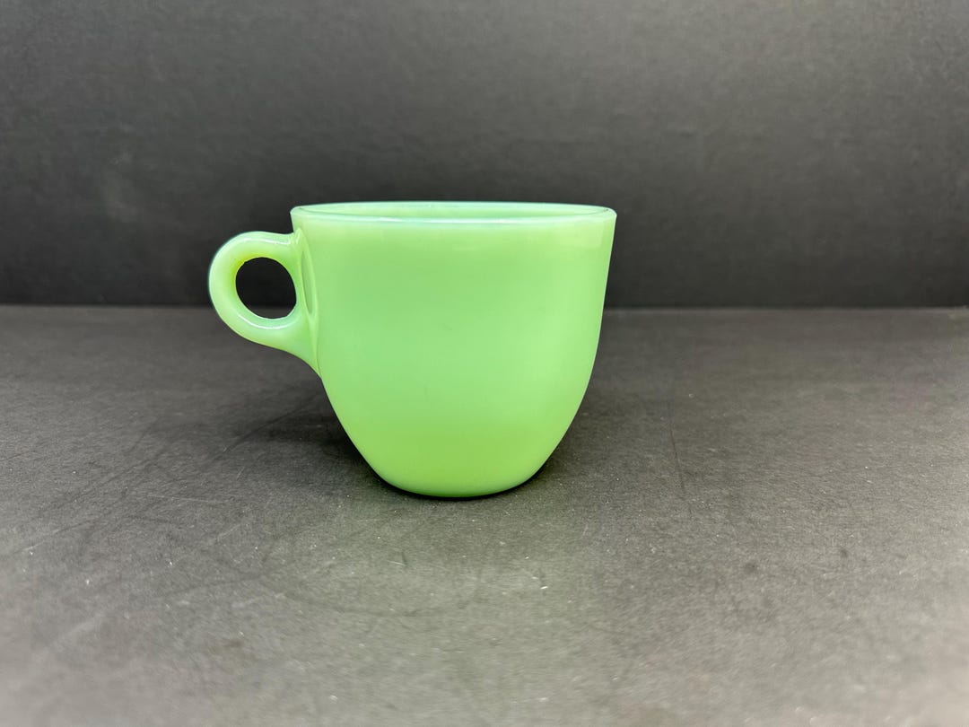 Vintage Fire King Jadeite St. Denis Cup, 1700 Series Green Milk Glass ...