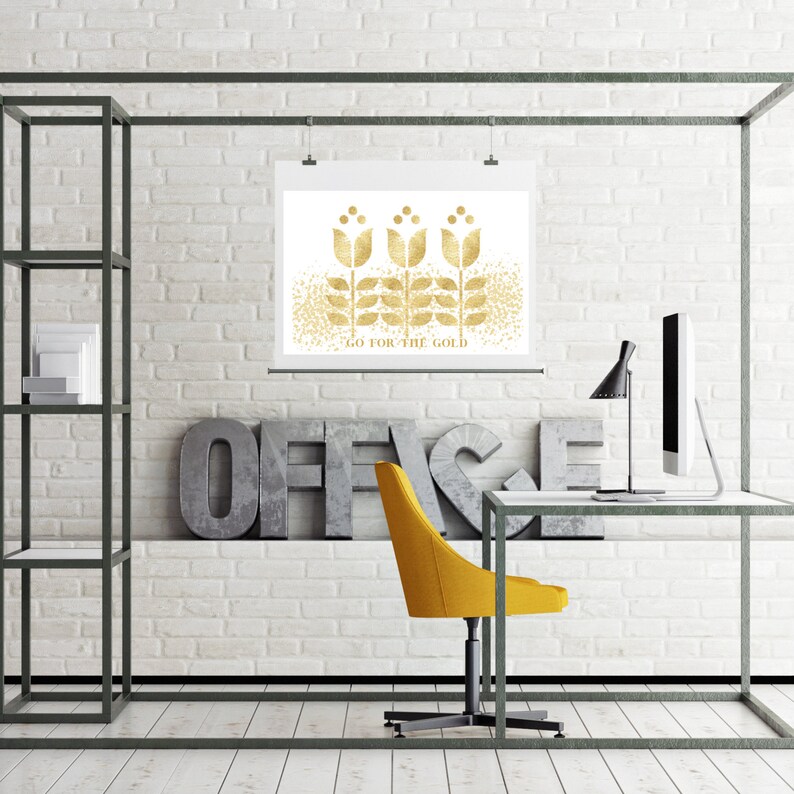 Go for the Gold Wall Decor Printable Quote Luxe Design Modern Home ...