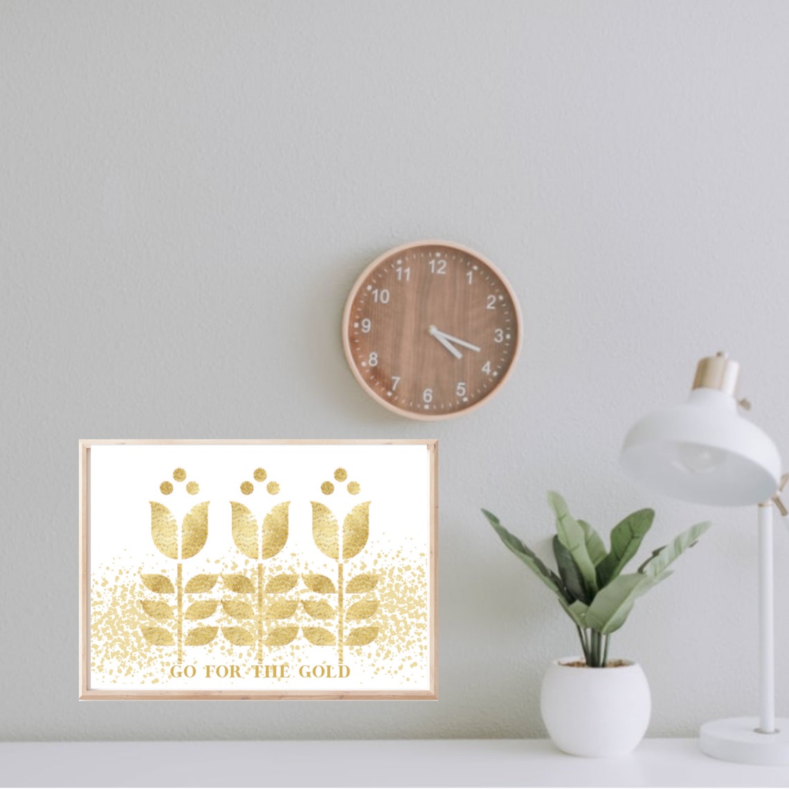 Go for the Gold Wall Decor Printable Quote Luxe Design Modern Home ...