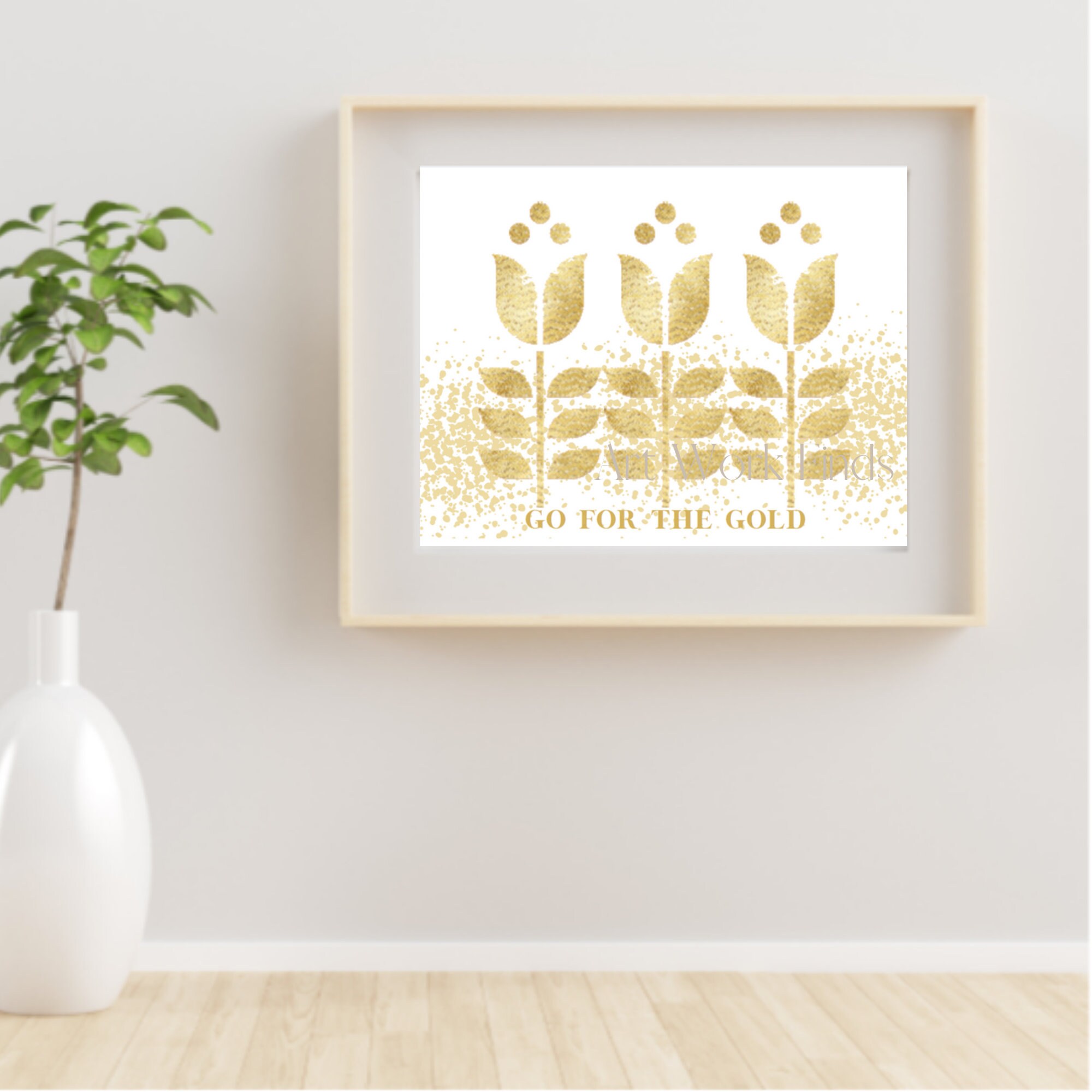 Go for the Gold Wall Decor Printable Quote Luxe Design Modern Home ...