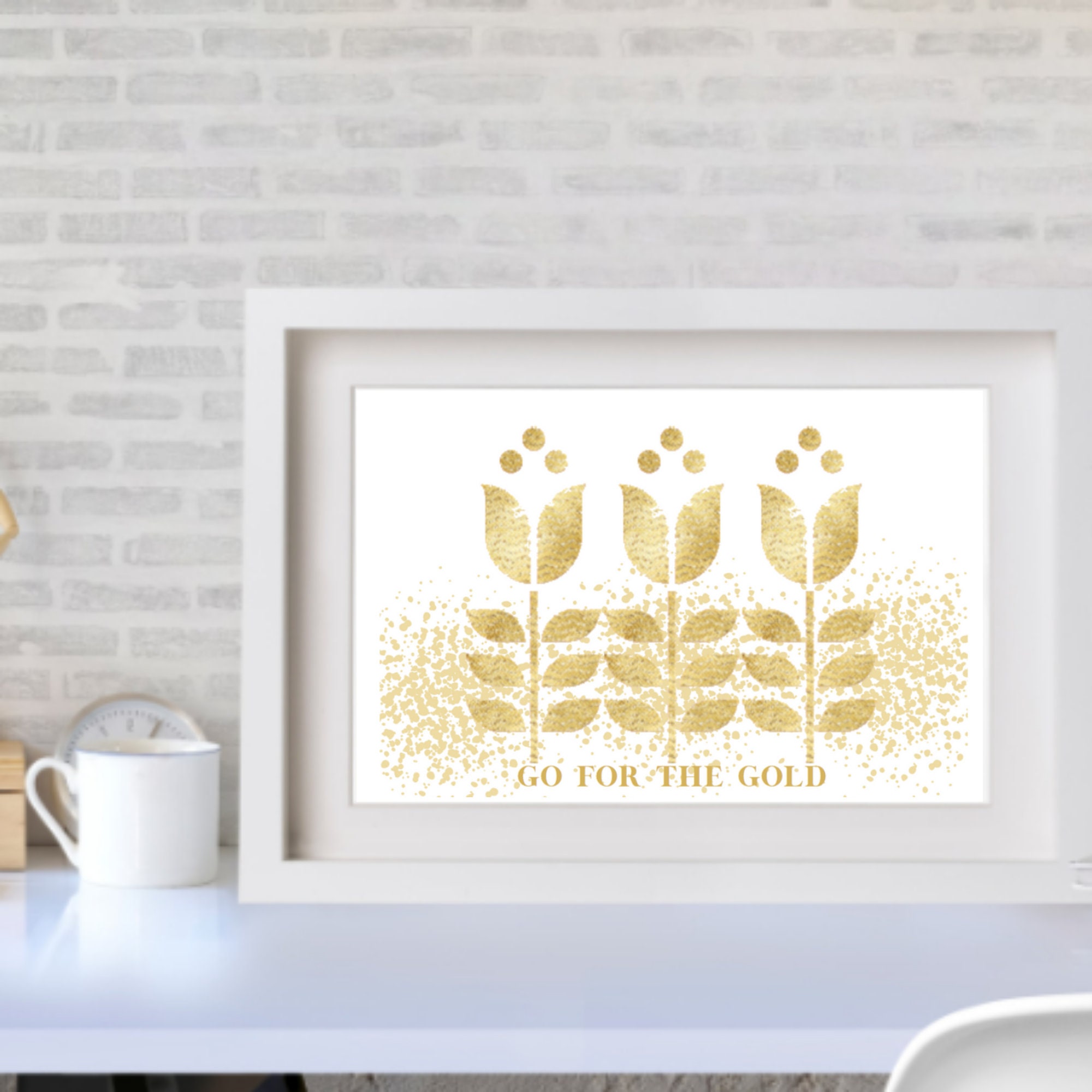 Go for the Gold Wall Decor Printable Quote Luxe Design Modern Home ...