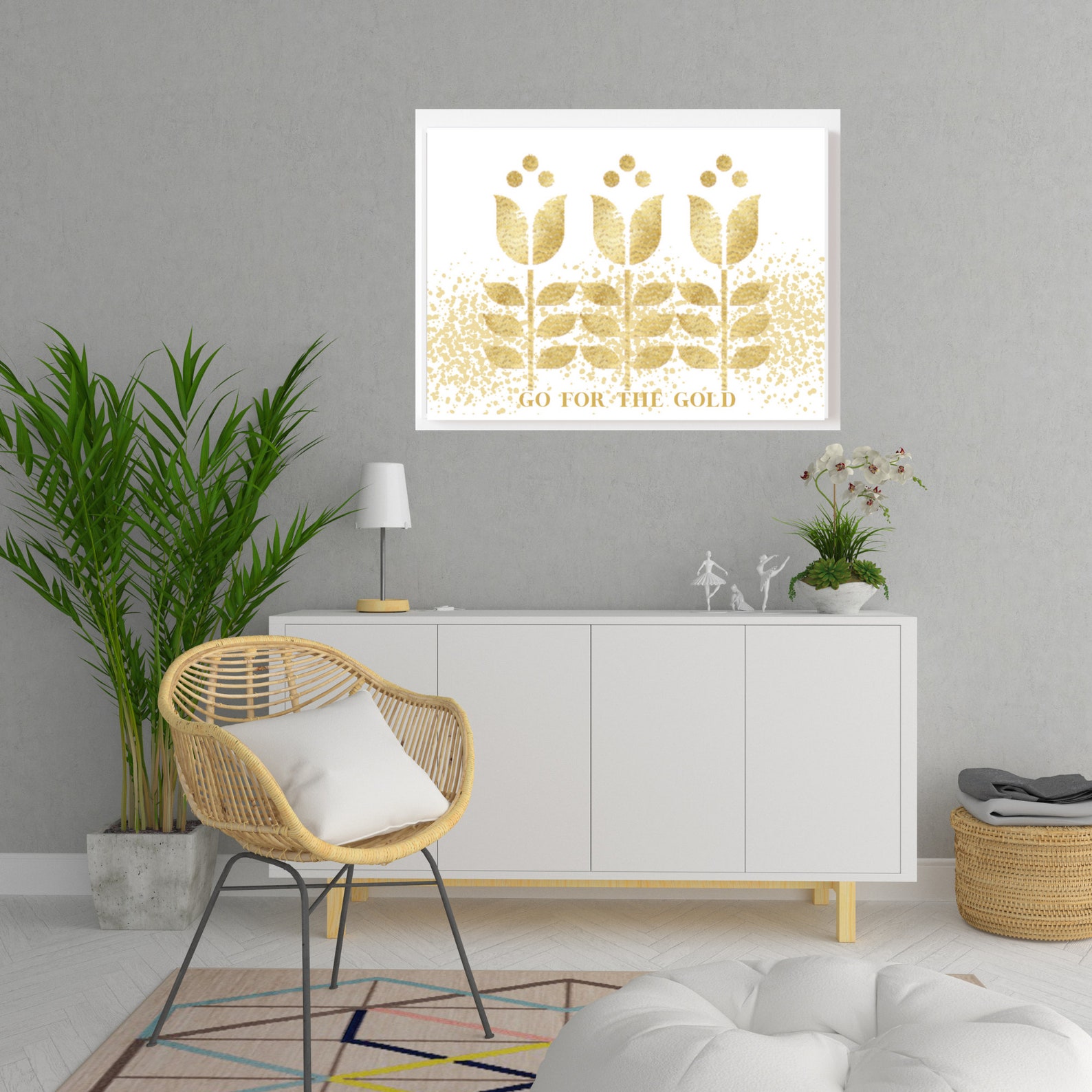 Go for the Gold Wall Decor Printable Quote Luxe Design Modern Home ...
