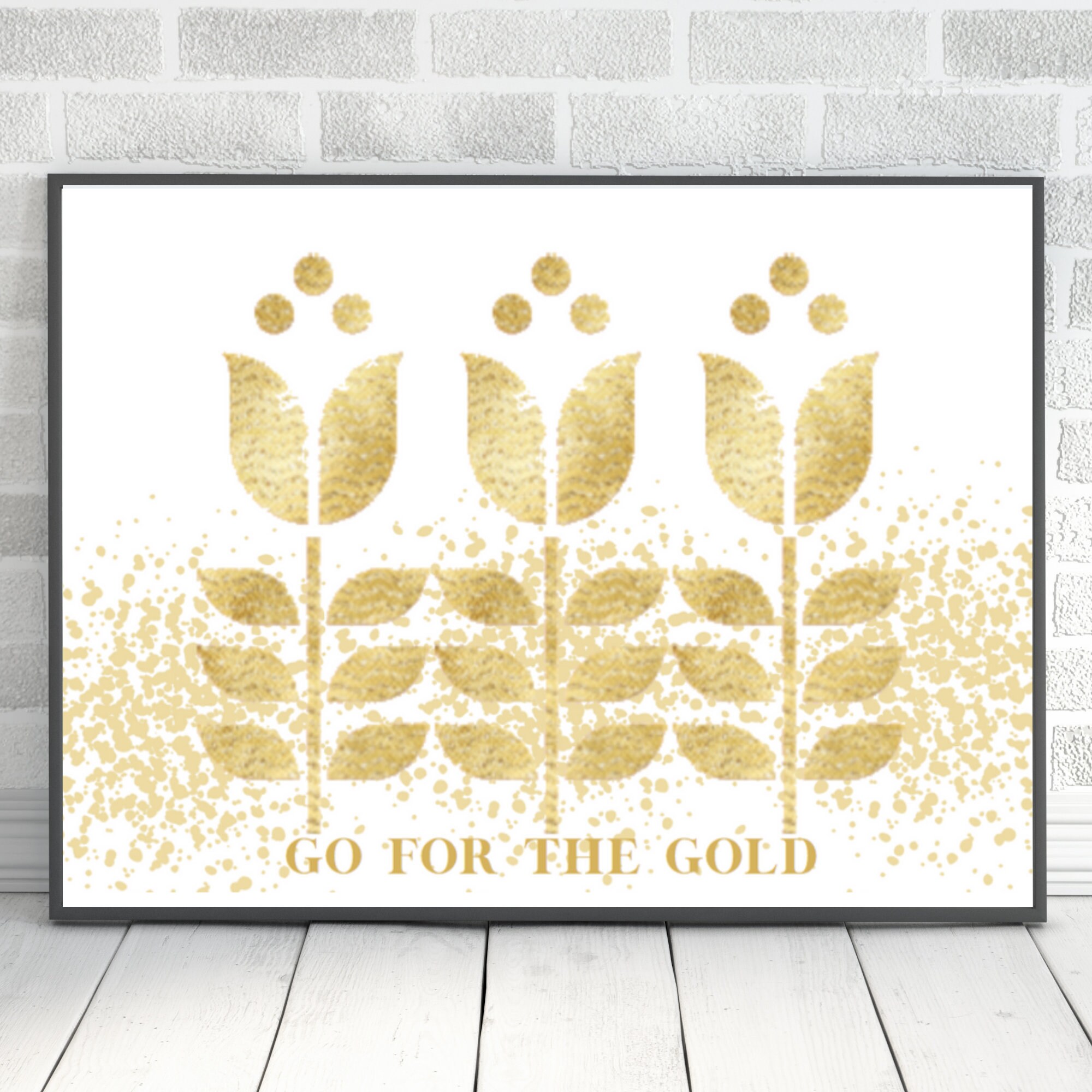 Go for the Gold Wall Decor Printable Quote Luxe Design Modern Home ...