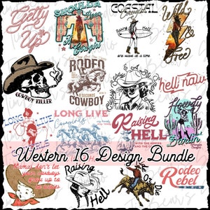 Ultimate Western Design Bundle PNG Retro Cowgirl, Howdy, Long Live ...