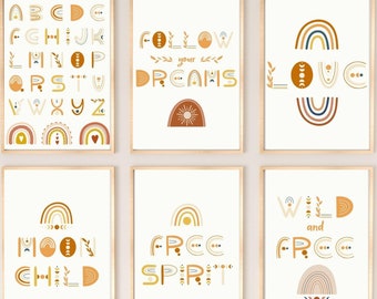 Simple Boho Alphabet Cards - Etsy