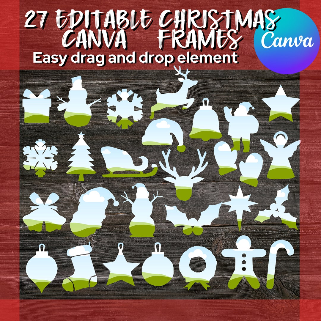 27 Editable Christmas Canva Frames - Christmas Themed Canva Frames ...