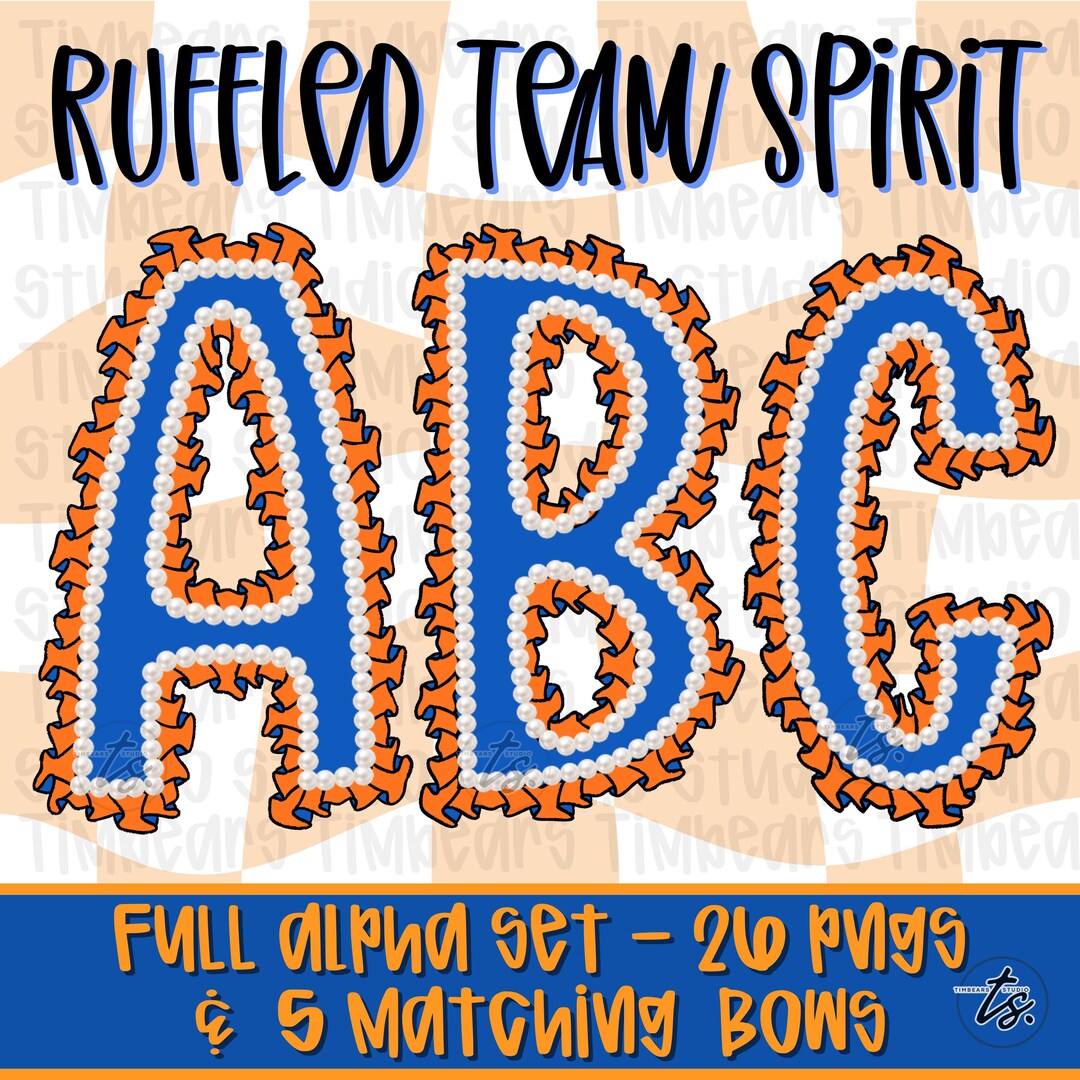 Ruffled Team Spirit Alphabet PNG, Cheer Bow Letter Set, School Spirit ...
