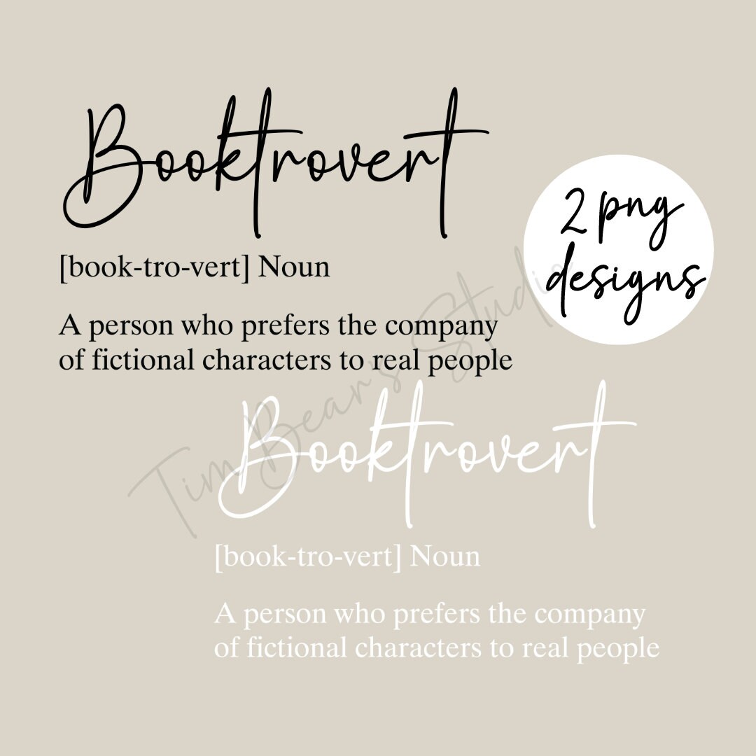 Funny Book Lover PNG, Booktrovert Definition, Trendy Reading Png, Book ...