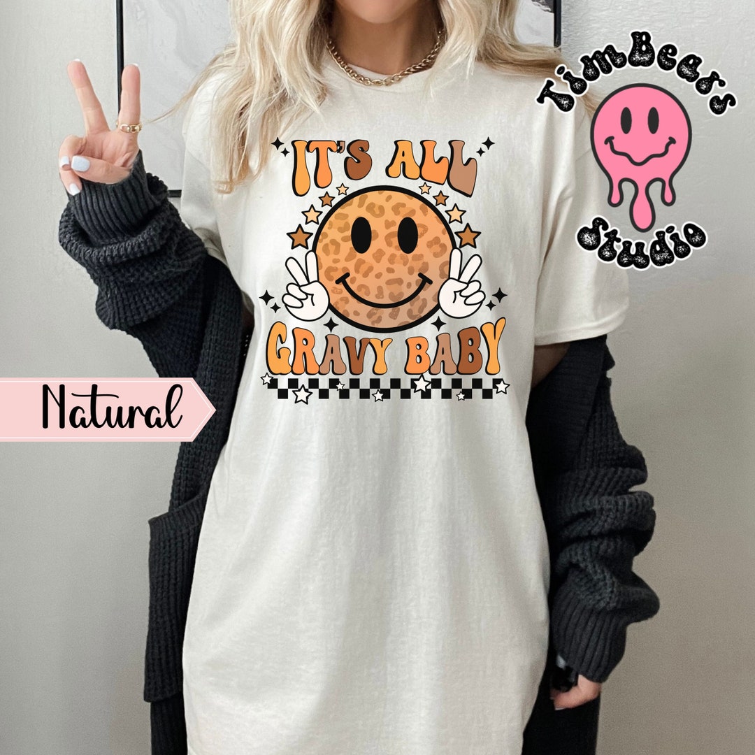 Retro Its All Gravy Thanksgiving Funny Food Tshirt Oversized - Etsy