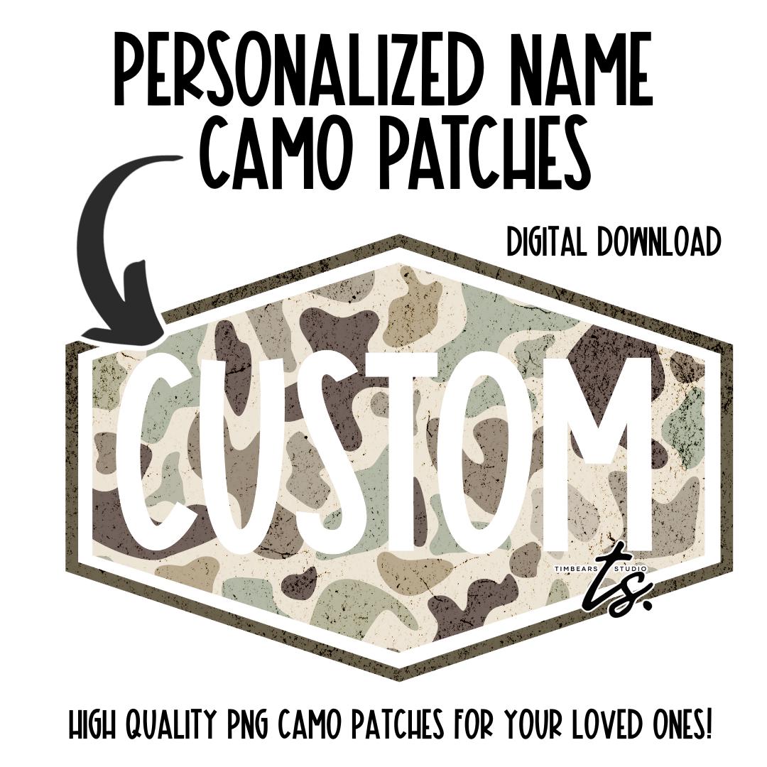 Personalized Name Camo Patches, Trendy Camo Name Patch, Custom Name ...