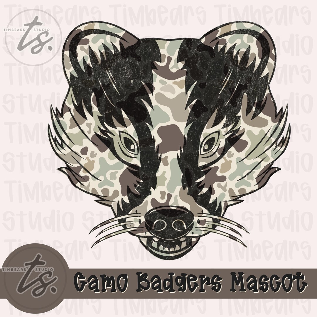Camo Badger Mascot PNG, Camouflage Badger, Badger Pride, Honey Badger ...