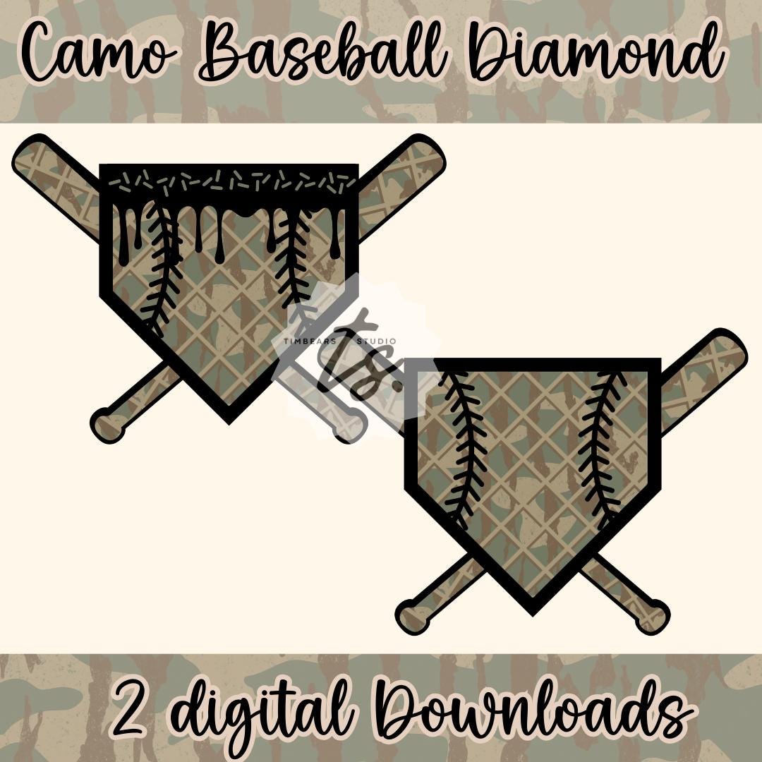 Camo Baseball Drip PNG, Camo Baseball Diamond Bats Png, Ice Cream Drip ...