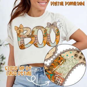 Lace Coquette Boo Design, Boo PNG, Preppy Fall Design, Lace Halloween ...