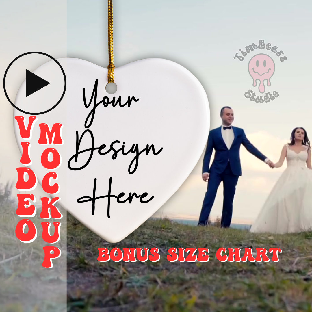 Heart Ornament Video Mock Up- Heart Ornament Size Chart -ornament Video ...