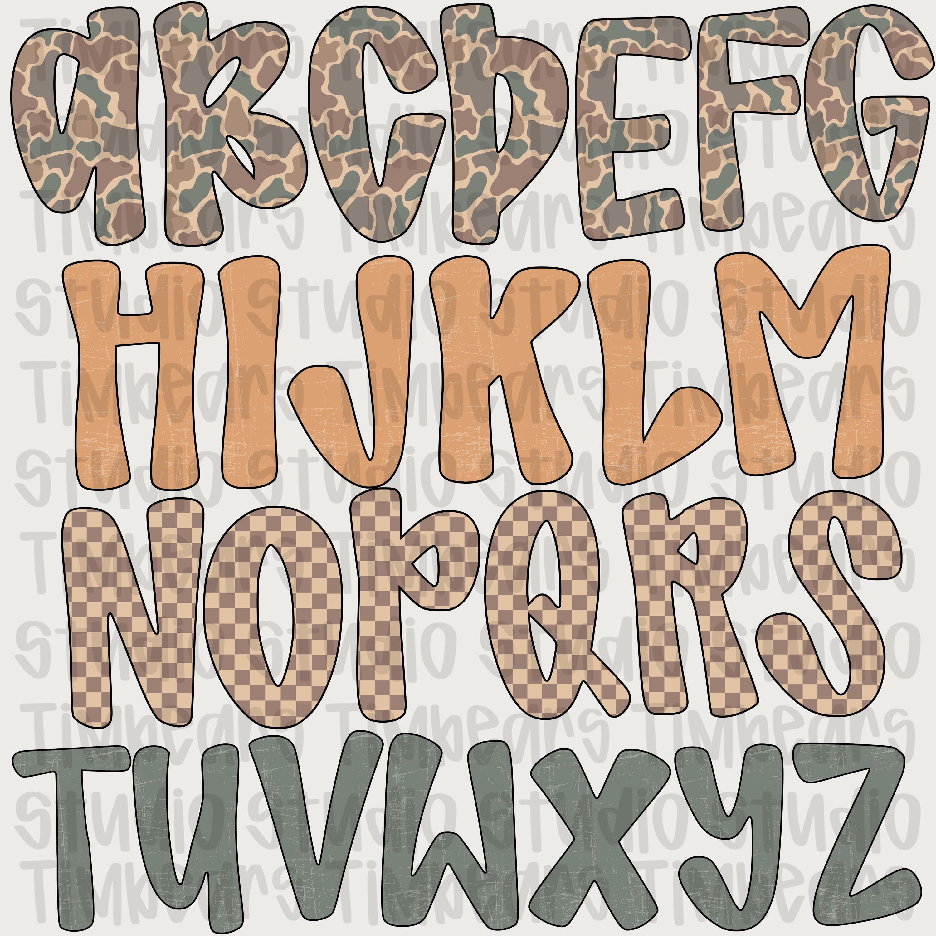 Preppy Camo Alphabet Set Bundle, Camo Alpha Set, Camo Design, Camo ...