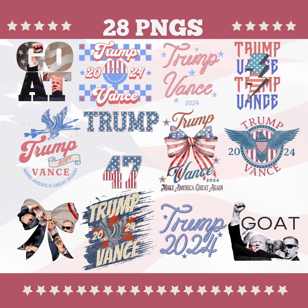 Trump 2024 PNG Bundle Trump Vance Png, Trump Rally Png, Republican ...
