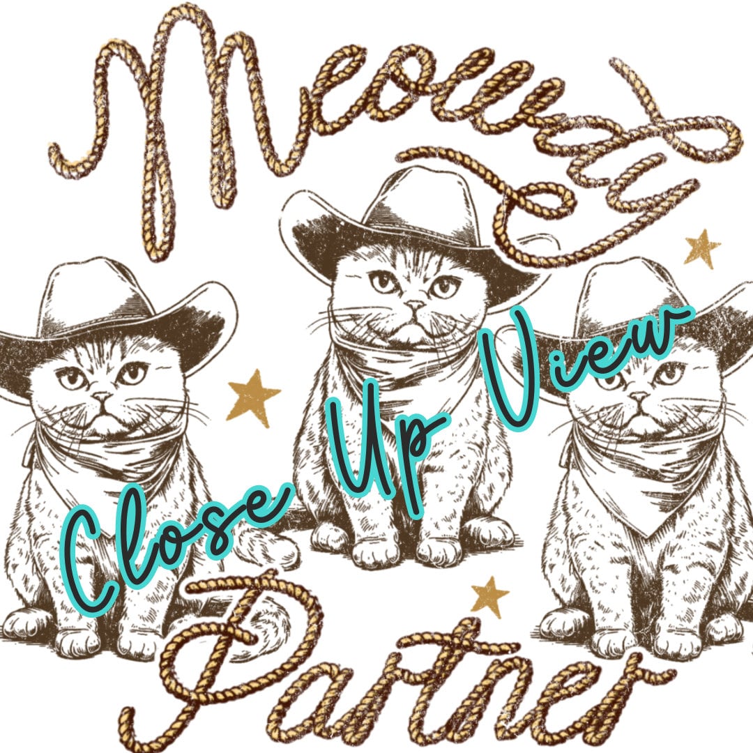Meowdy Partner Western Cat PNG, Cowboy Cat PNG Retro Western PNG Design ...