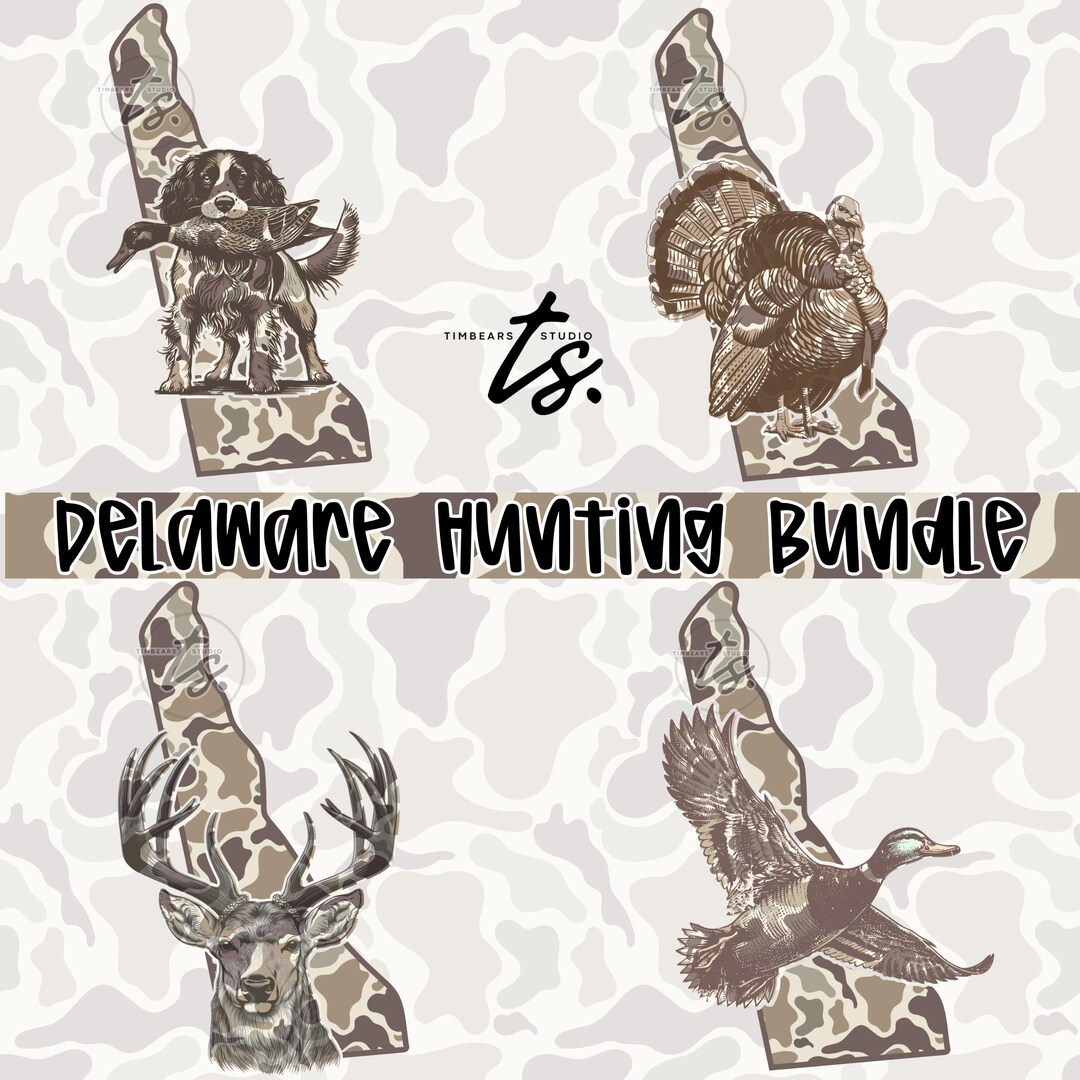 Delaware Hunting Design Bundle PNG, Camo Delaware Png, Deer Hunting ...