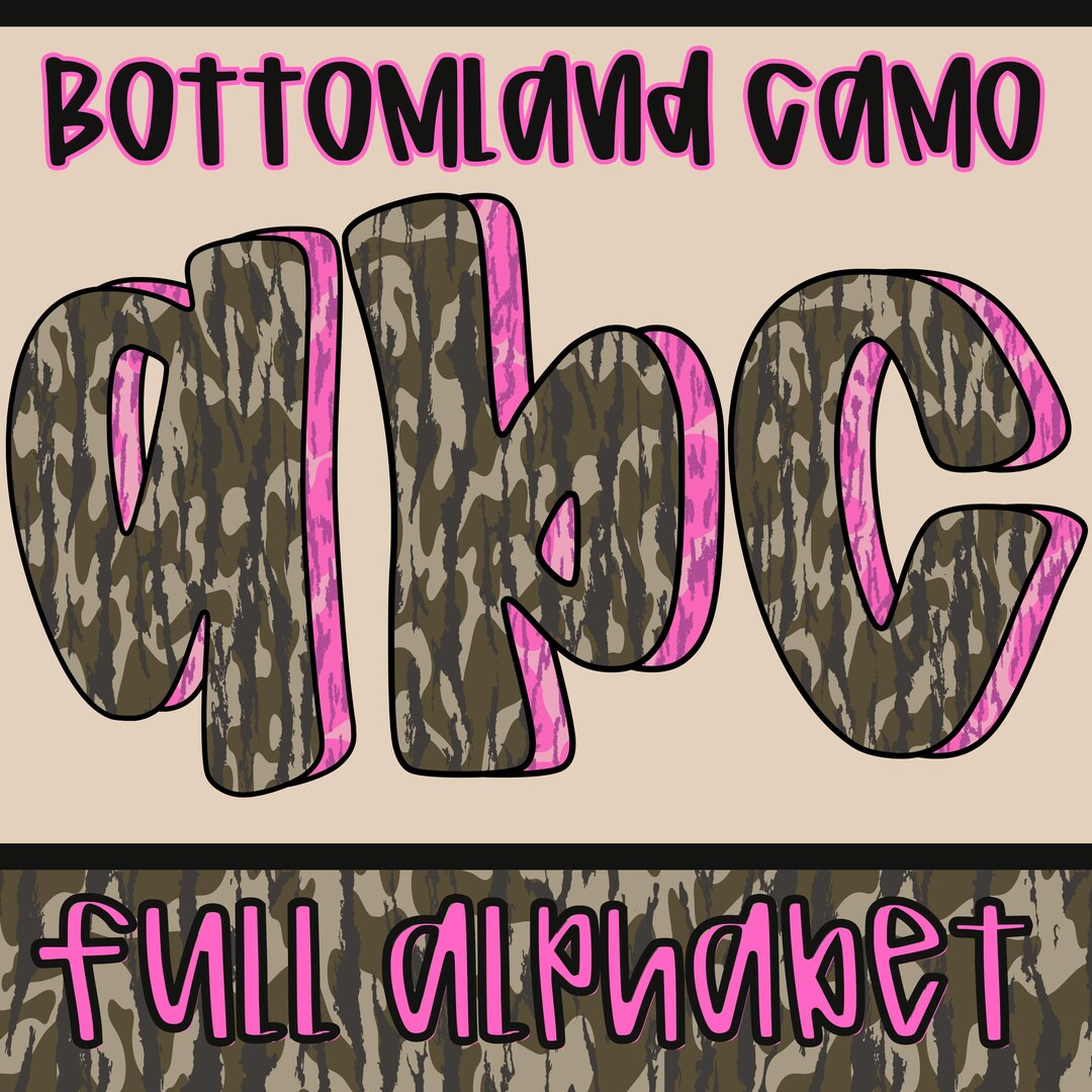 Camo Alphabet Set PNG, Pink Camo, Hunting Camo Alphabet, Camouflage ...