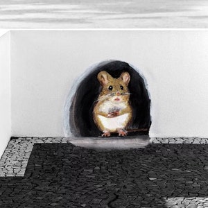 Cute Mouse Hole Wall Sticker, Decal for Baseboard, Wall, Mini Mural ...