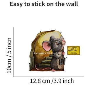 Cute Mouse Hole Wall Sticker Decal for Baseboard / Wall Mini Mural Mice ...