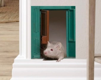 Cute Mouse Hole Wall Sticker, Decal for Baseboard, Wall, Mini Mural ...