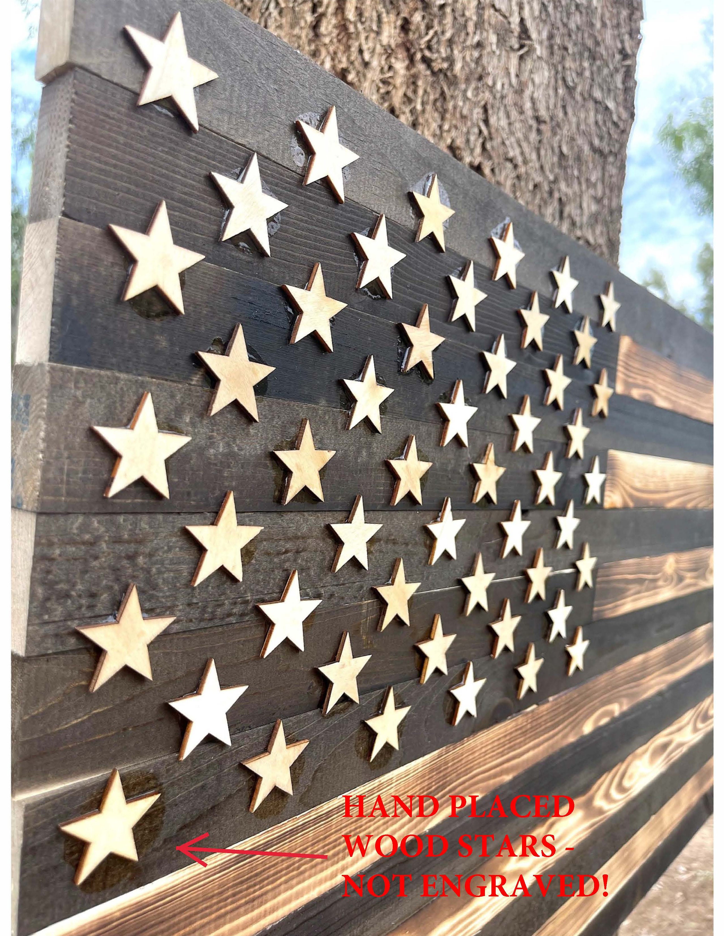 MILITARY WOOD FLAG 19x36 Rustic American Flag - Etsy