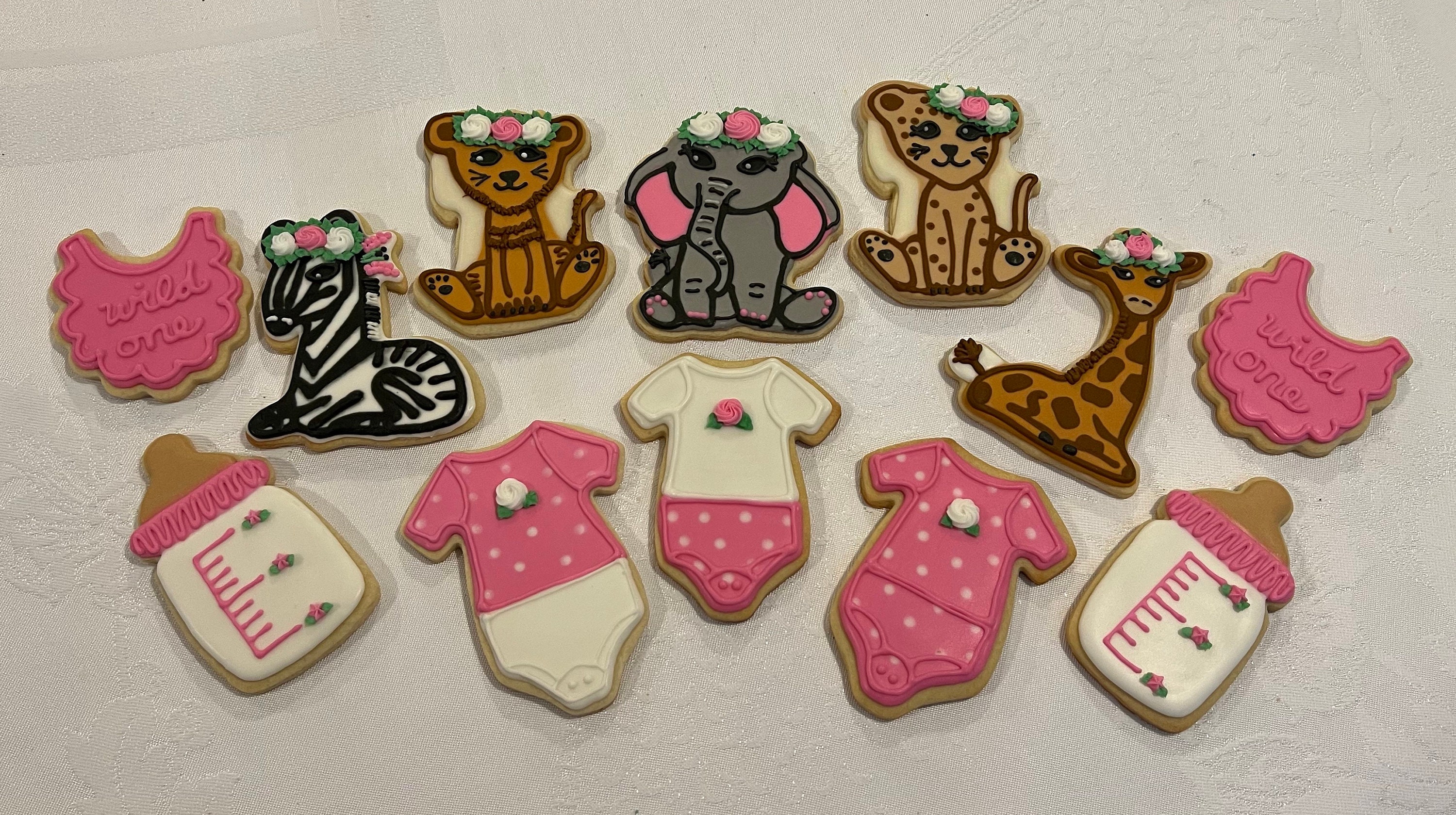 Safari Animal Themed Baby Shower Decorated Sugar Cookies New - Etsy