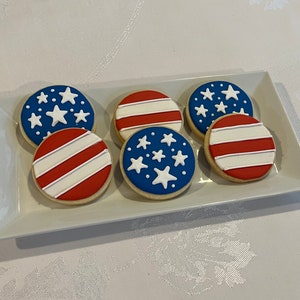 Patriotic 4th of July Decorated Sugar Cookies, Red, White and Blue ...
