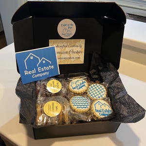 Large Corporate Cookie Gift Box – Gourmet Chocolate Chip & Custom Sugar ...