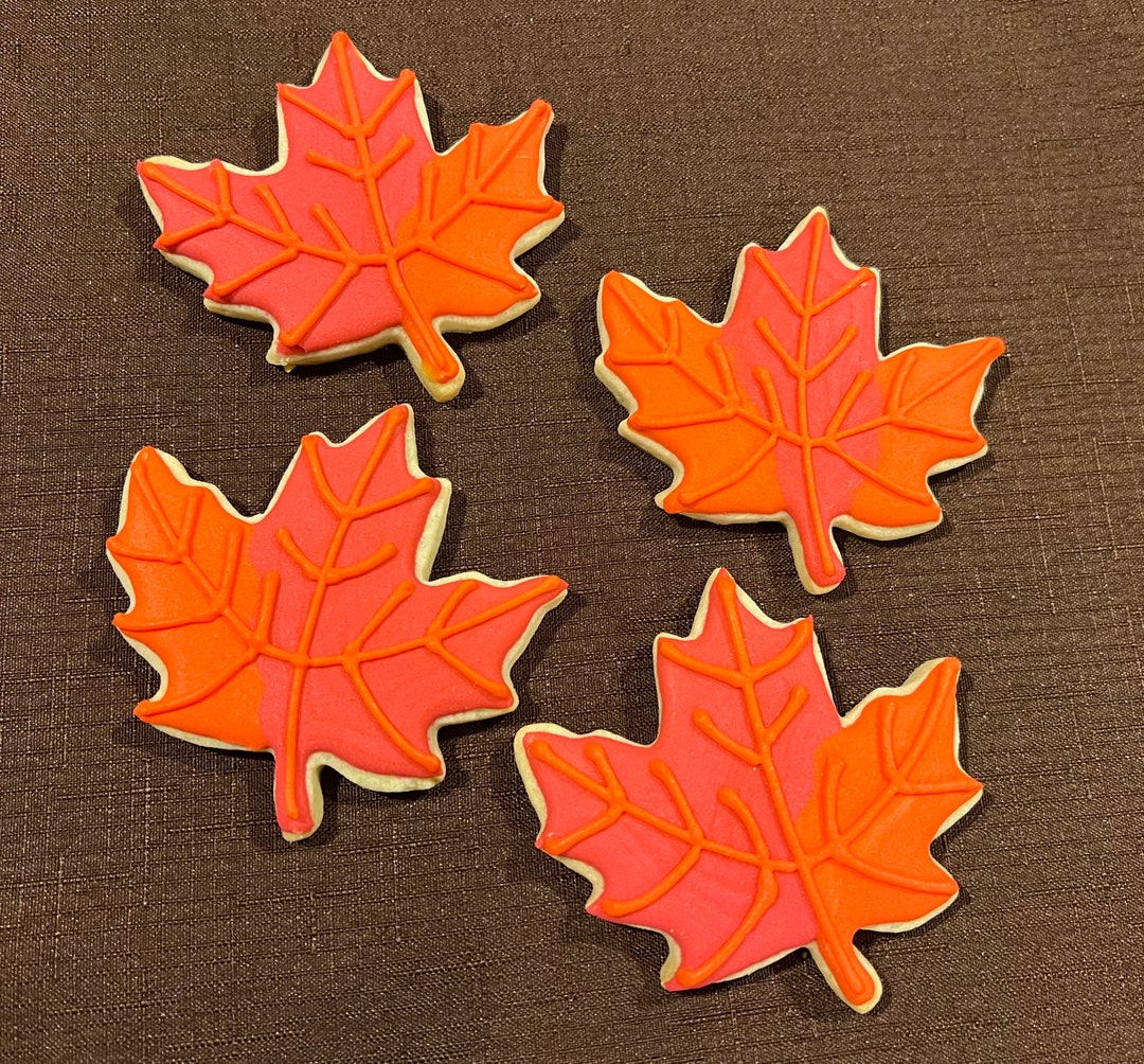 Beautiful Fall Leaves Decorated Sugar Cookies, Thanksgiving Cookies ...