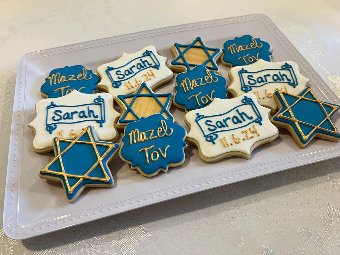 Bar and Bat Mitzvah Decorated Sugar Cookies, Cookie Favors, Event Cookies, Customized Sugar ...