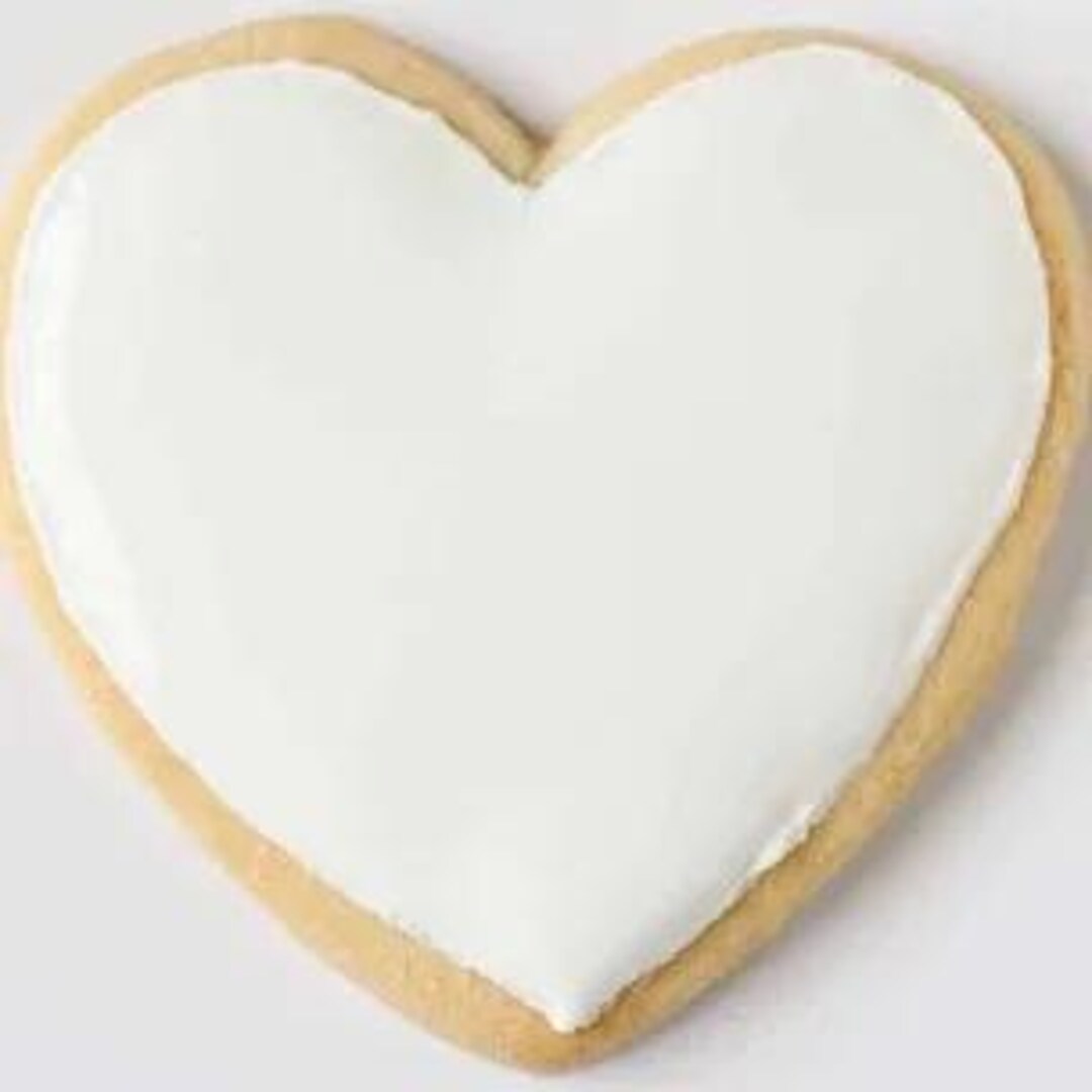 White Iced Heart Sugar Cookies DIY Cookie Decorating Kit Blank Cookies ...
