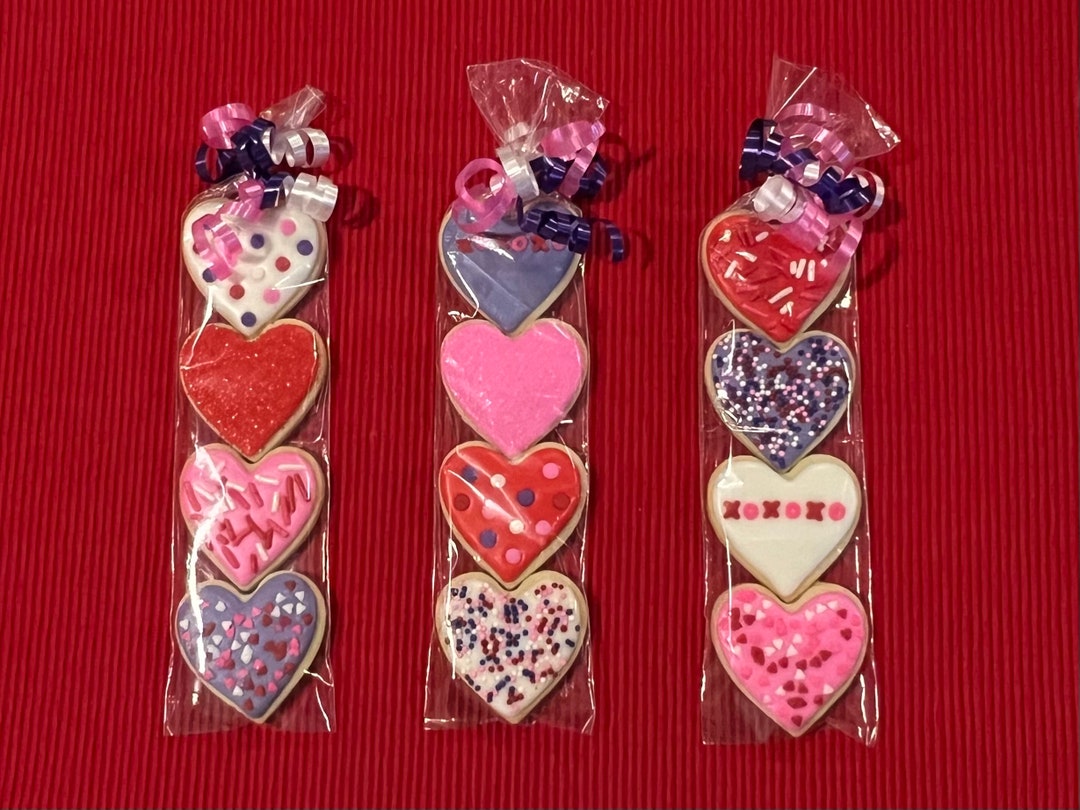 Mini Heart Valentine Cookies – Gift Bags, Party Favors, Custom Sugar ...