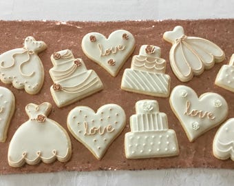 Engagement Party Elegant Custom Decorated Sugar Cookies - Etsy