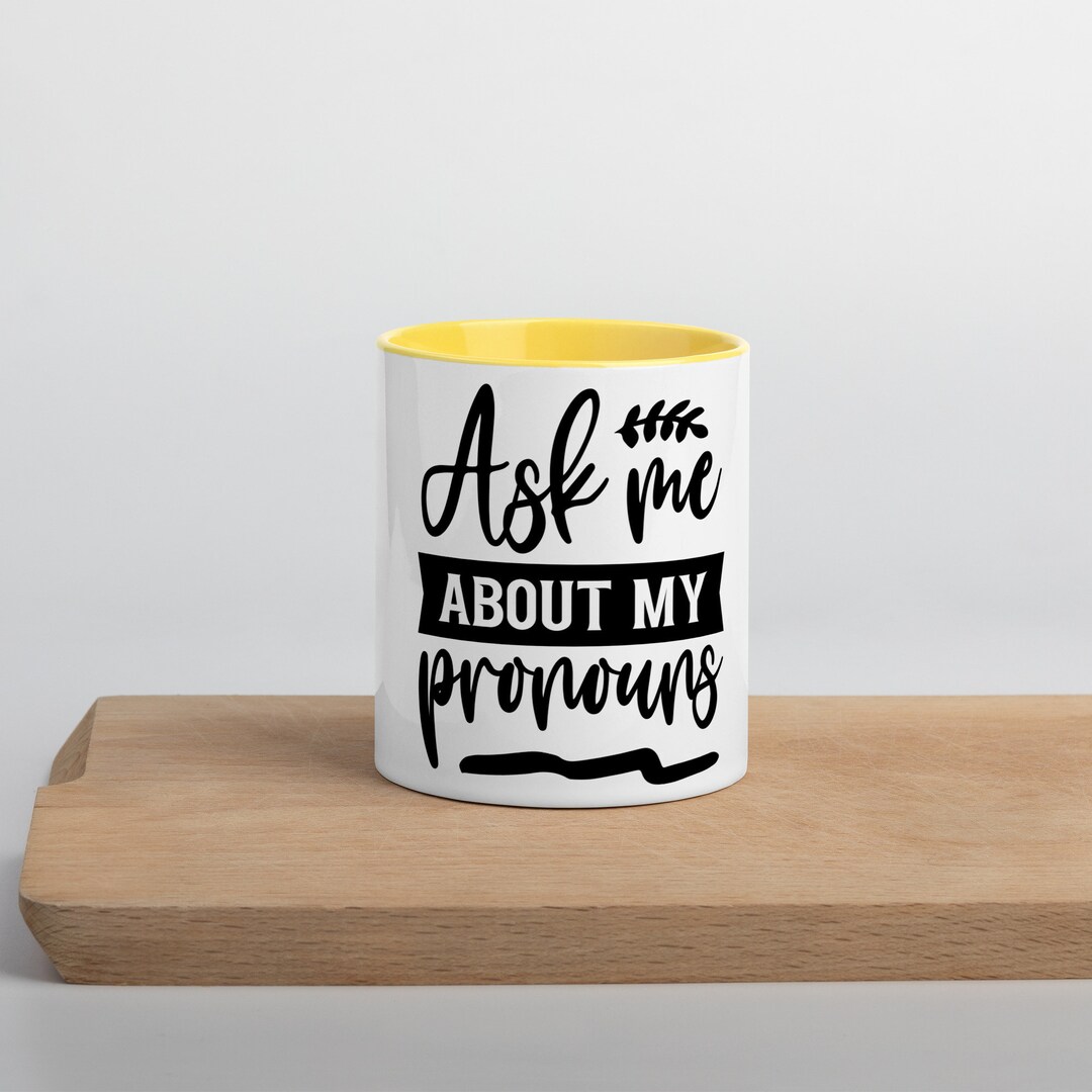 Non-binary Pronouns Mug With Color Inside - Etsy