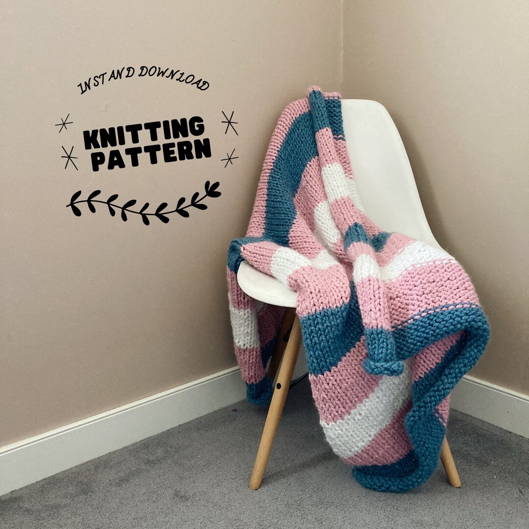 Easy Knit Pattern X Trans Pride Blanket Pattern X LGBTQ - Etsy