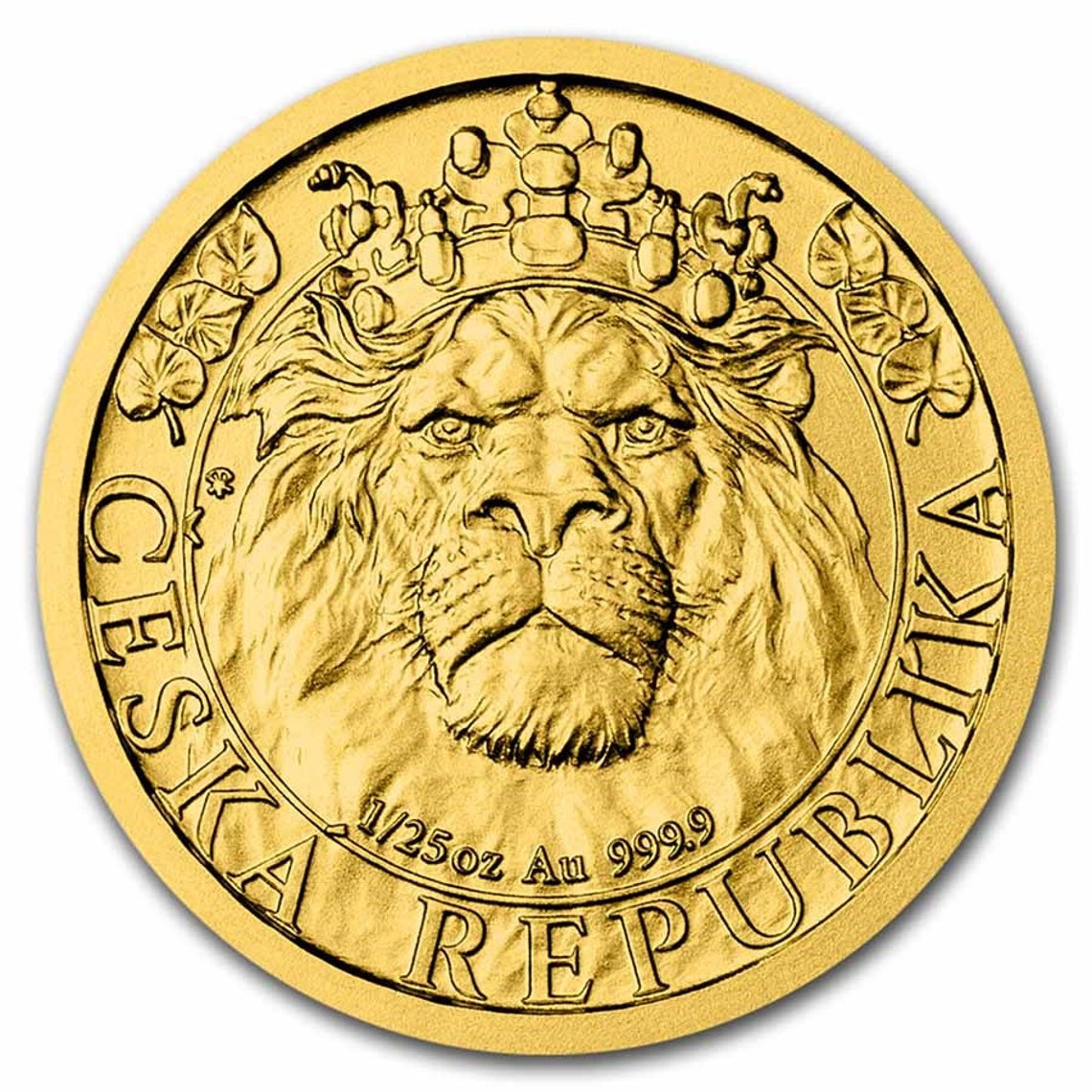 1/25 Oz Fine Gold Bullion Czech Republic Coat of Arms Czech Lion Coin ...