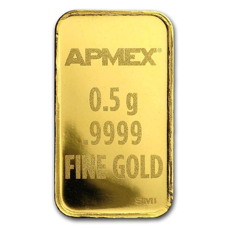 0.5 Gram .9999 Fine Gold Bullion 24k Bar APMEX (TEP) - Etsy