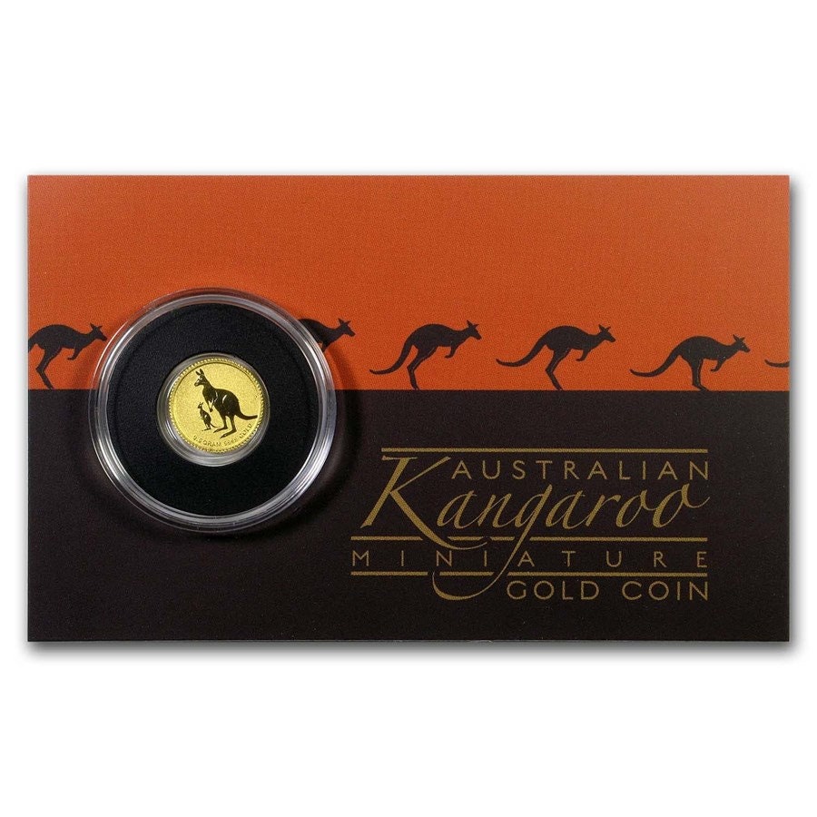 0.5 Gram 99.99 Fine Gold Bullion 24k AUSTRALIAN MINIATURE KANGAROO Coin ...