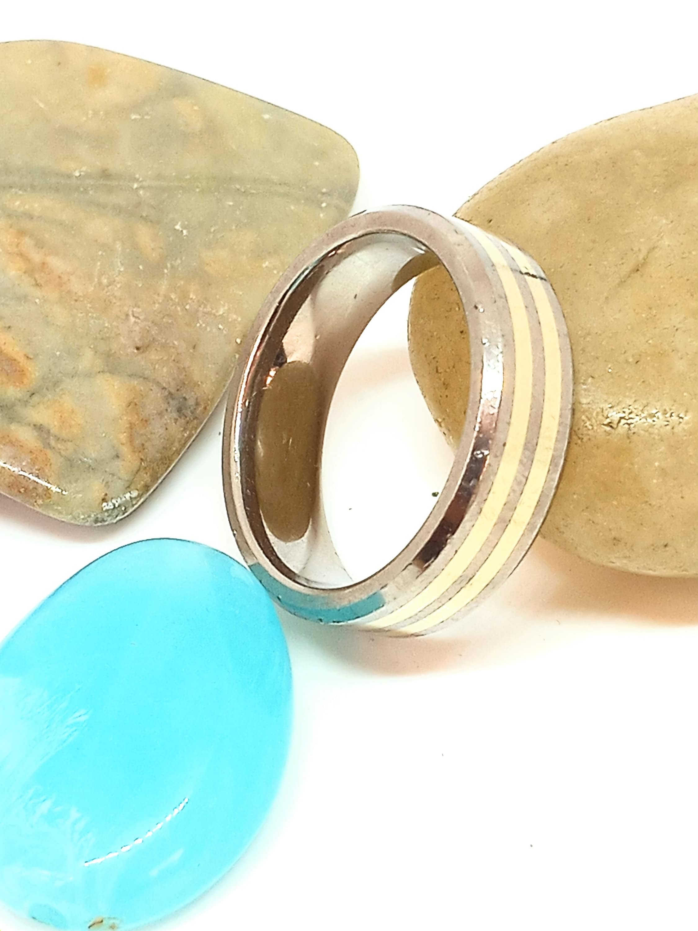 Titanium W/14k Gold "revv" Men's Designer Ring Band - Etsy