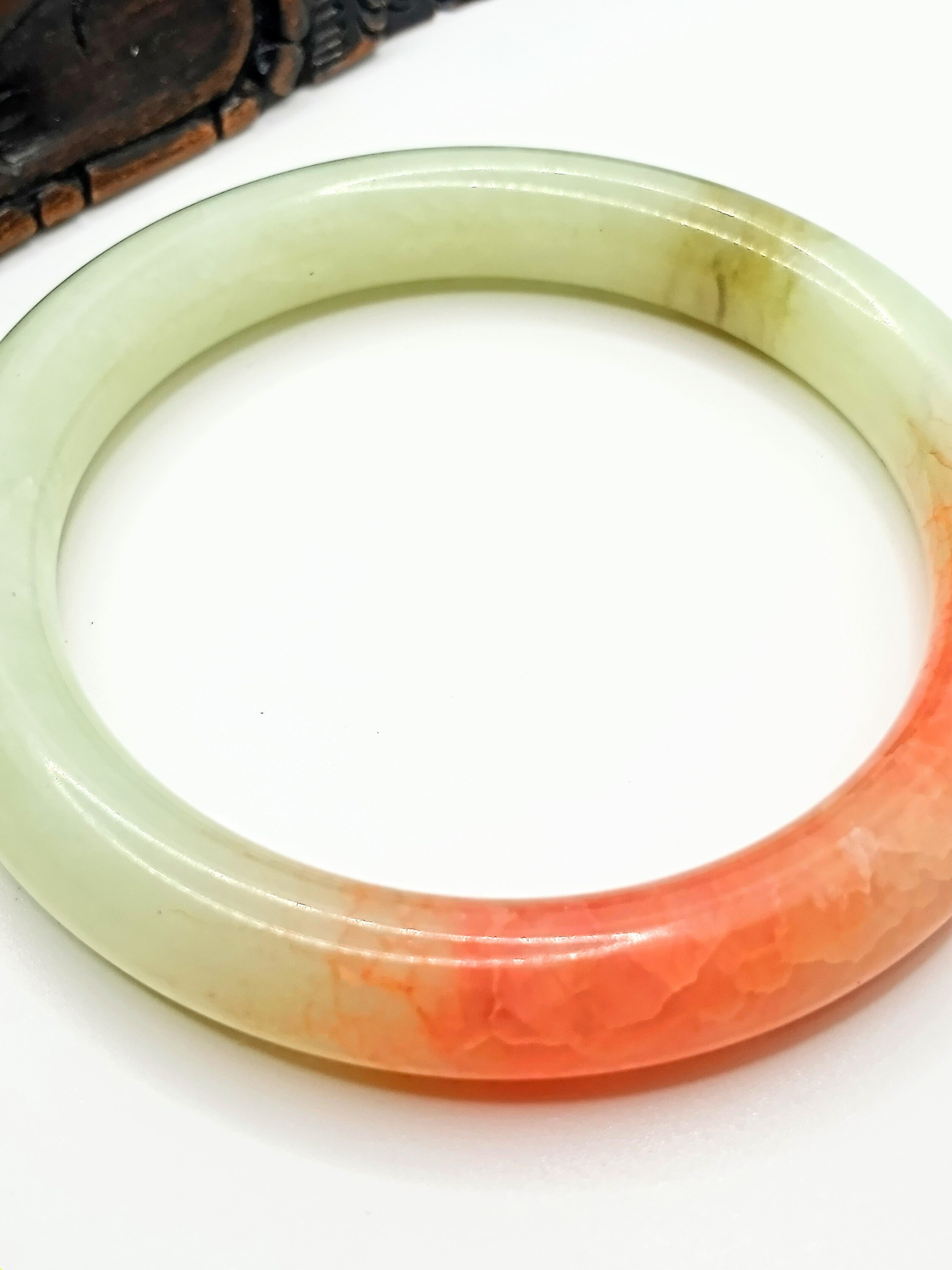 Genuine Green and Fire Orange Natural Jadeite Jade Bangle Bracelet - Etsy