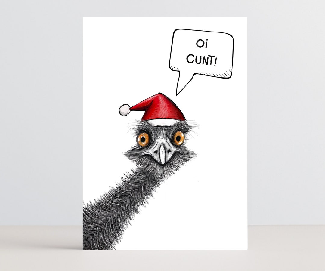 Funny Australian Emu Christmas Card for Festive Jokes With Friends and ...