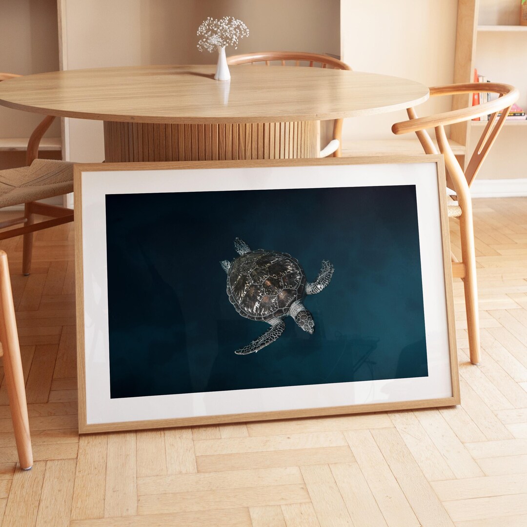 Sea Turtle Serenity - Underwater Ocean Print, Marine Life Wall Art ...