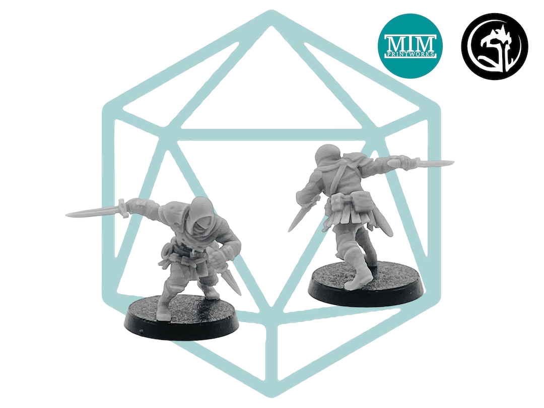 Male Human Scoundrel With Blades | Tabletop RPG Miniature | D&D ...