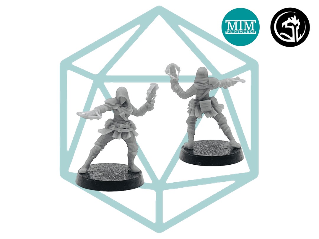 Female Human Scoundrel With Hand Crossbows | Tabletop RPG Miniature | D ...