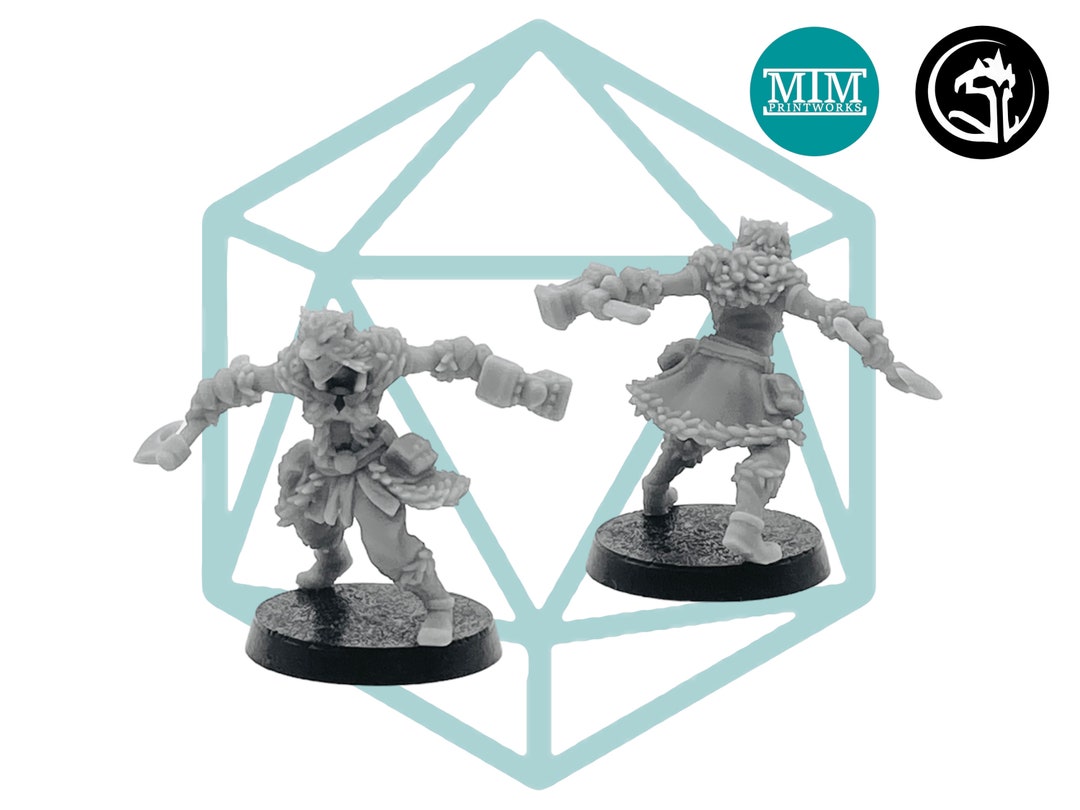 Male Human Outlander With Hammer and Axe | Tabletop RPG Miniature | D&D ...